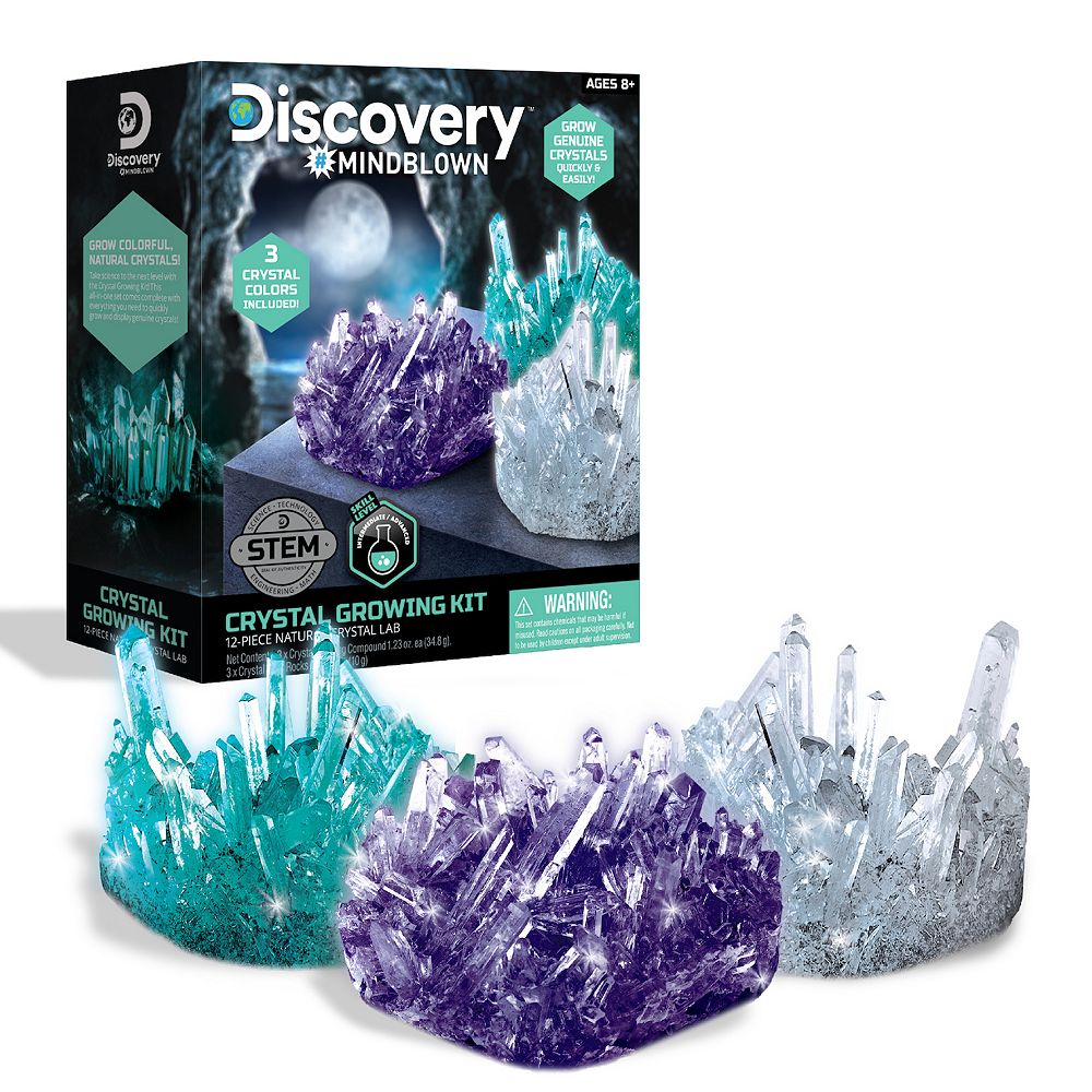 Discovery #Mindblown Crystal Growing Kit 12-Piece Natural Crystal Lab