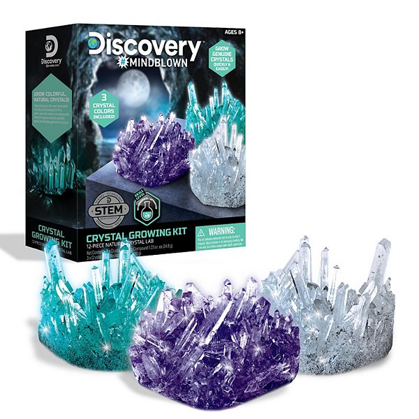 Discovery #Mindblown Crystal Growing Kit 12-Piece Natural Crystal Lab