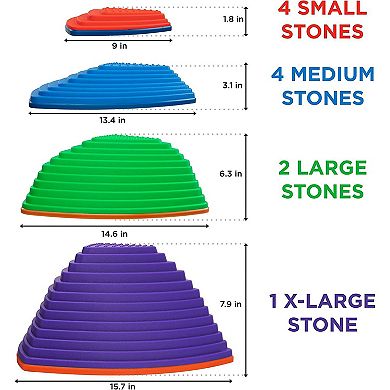 Sunny & Fun 11pc Premium Balance Stepping Stones for Kids, Obstacle ...