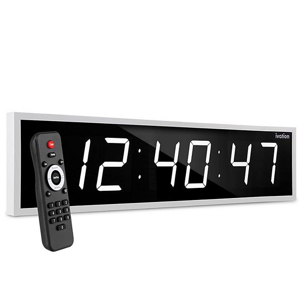 Ivation Huge 48" inch Digital LED Clock with Stopwatch, Alarms, Timer ...