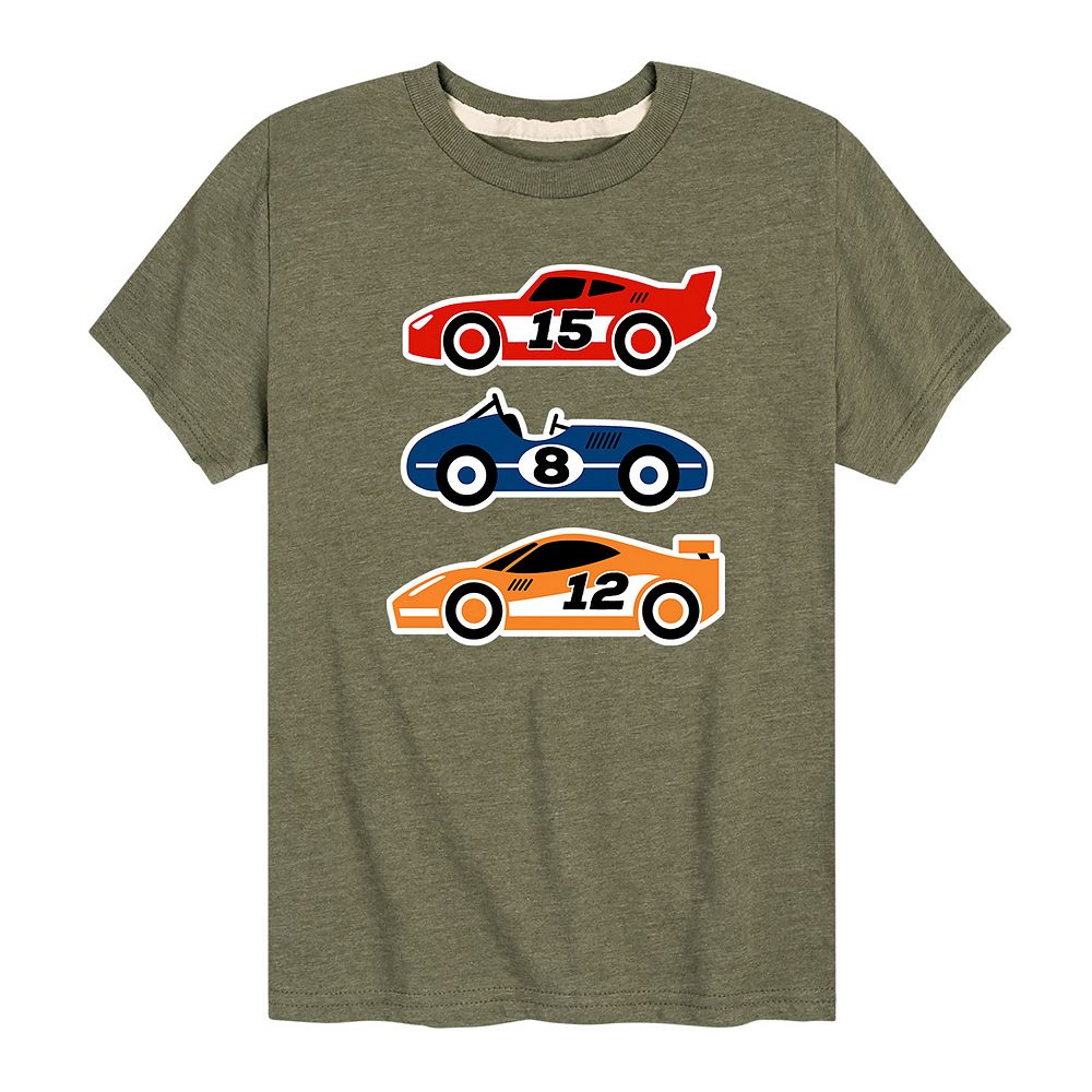 Boys 8-20 Stacked Race Cars Graphic Tee