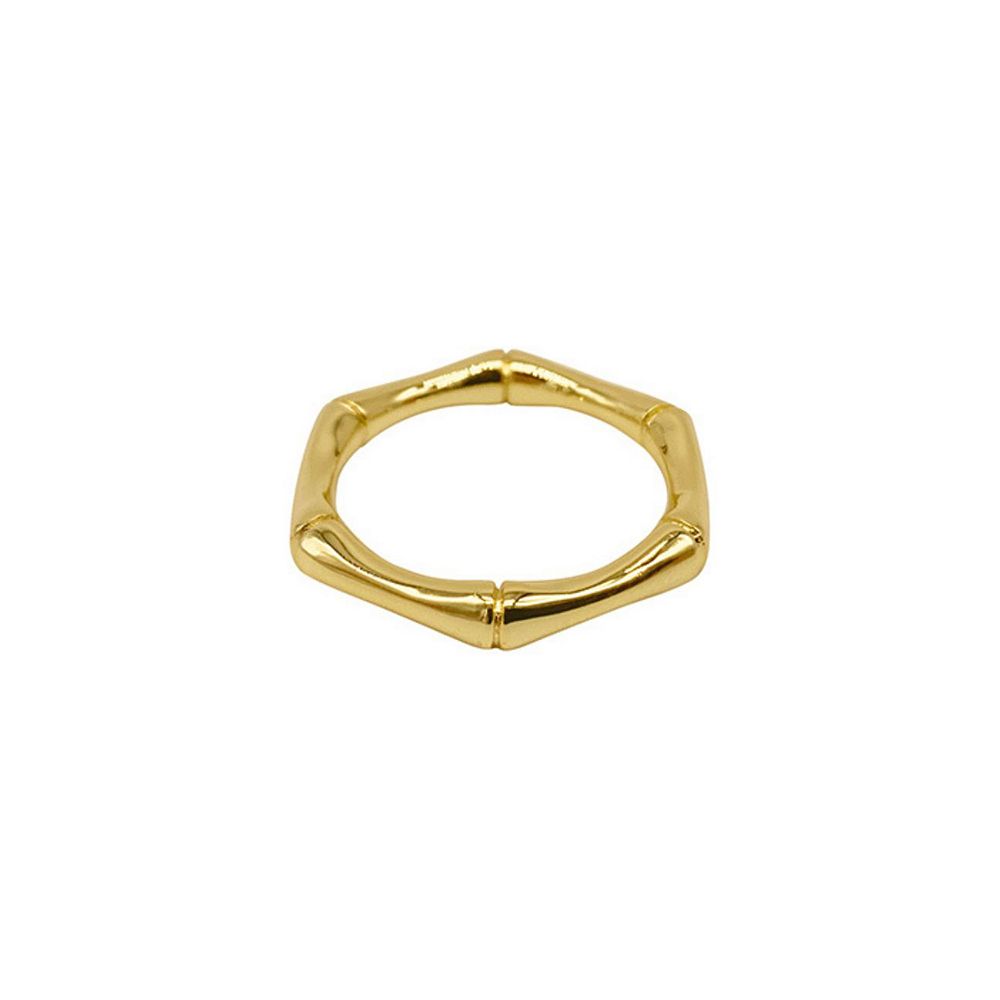 Adornia 14k Gold Plated 3 mm Bamboo Band Ring