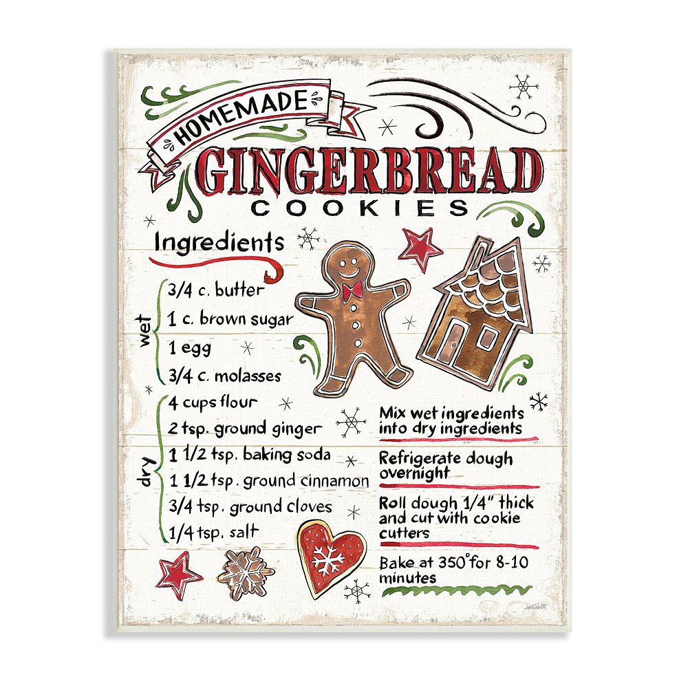 Stupell Home Decor Gingerbread Cookies Plaque Wall Art