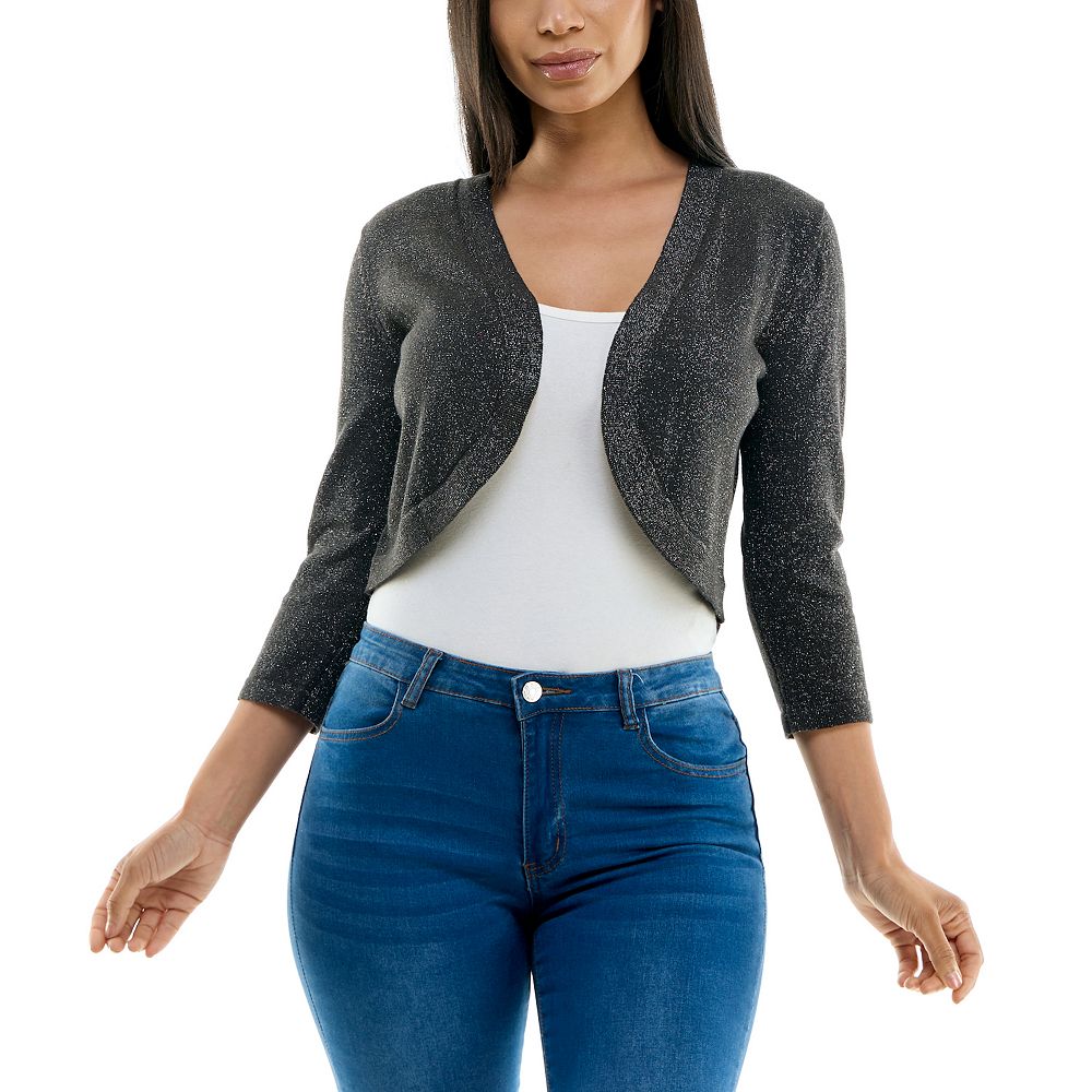 Women's Nina Leonard Shiny Metallic Bolero