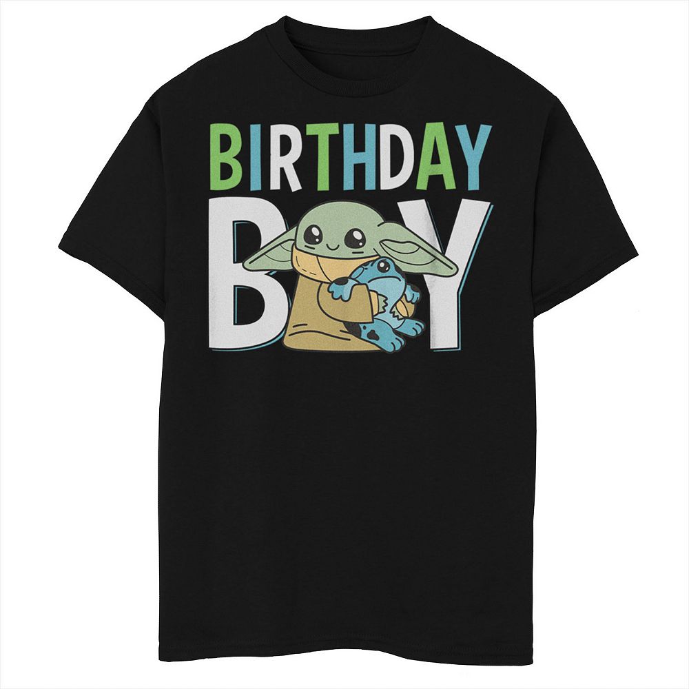 Boys 6-20 The Mandalorian Birthday Boy Grogu With Frog Graphic Tee