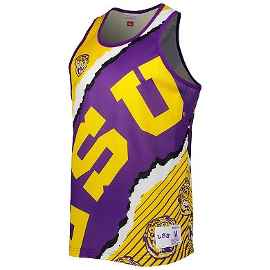 Men's Mitchell & Ness Purple/Gold LSU Tigers Jumbotron 2.0 Sublimated ...