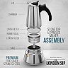 Escali London Sip 10-Cup Stainless Steel Espresso Maker
