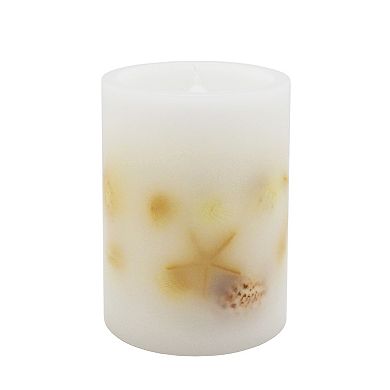 Everyday Decor Seashell LED Short Pillar Candle
