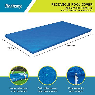 Bestway Flowclear Rectangle 13' 1" x 6' 11" Above Ground Pool Cover ...