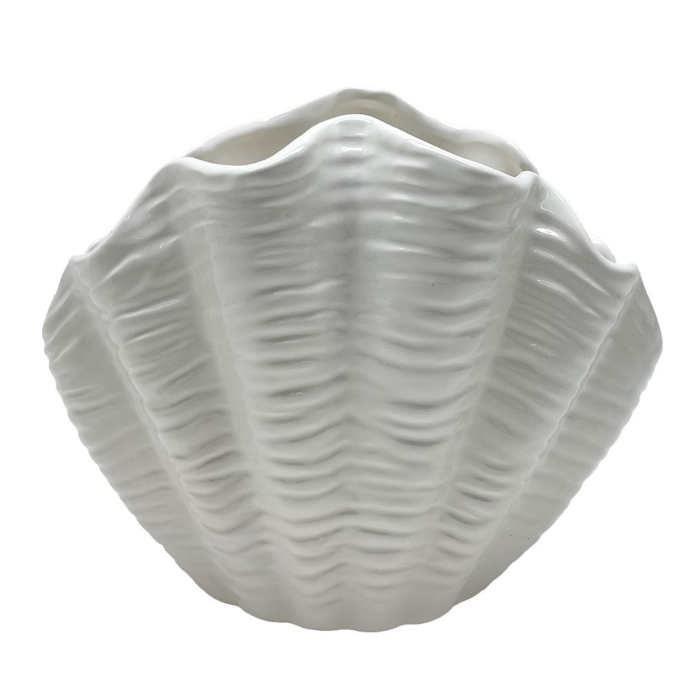 Everyday Decor Ceramic Shell Vase Table Decor