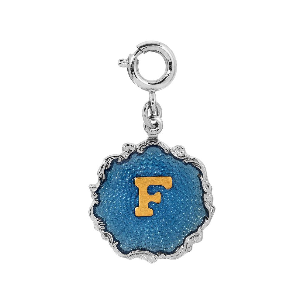 1928 Blue Enamel Initial Charm