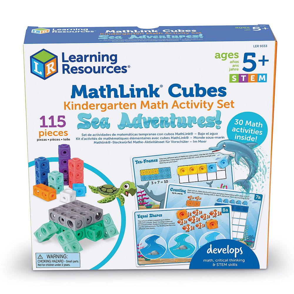 Learning Resources MathLink Cubes Kindergarten Math Activity Set: Sea ...