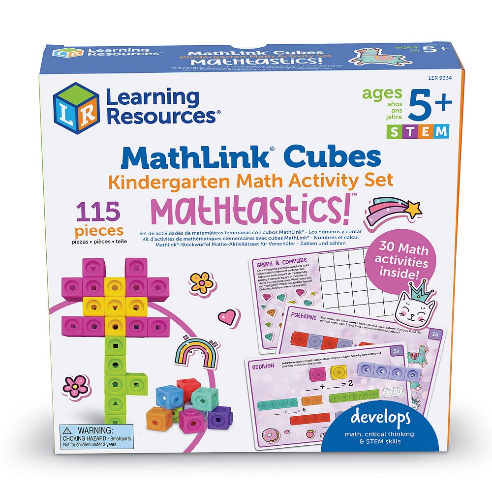 Learning Resources MathLink Cubes Kindergarten Math Activity Set ...