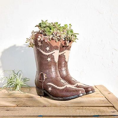 Cowboy Boot Planters And Decorations