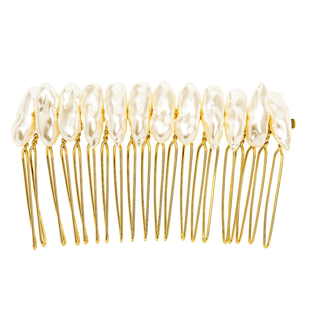 LC Lauren Conrad Gold Tone Simulated Freshwater Pearl Hair Comb