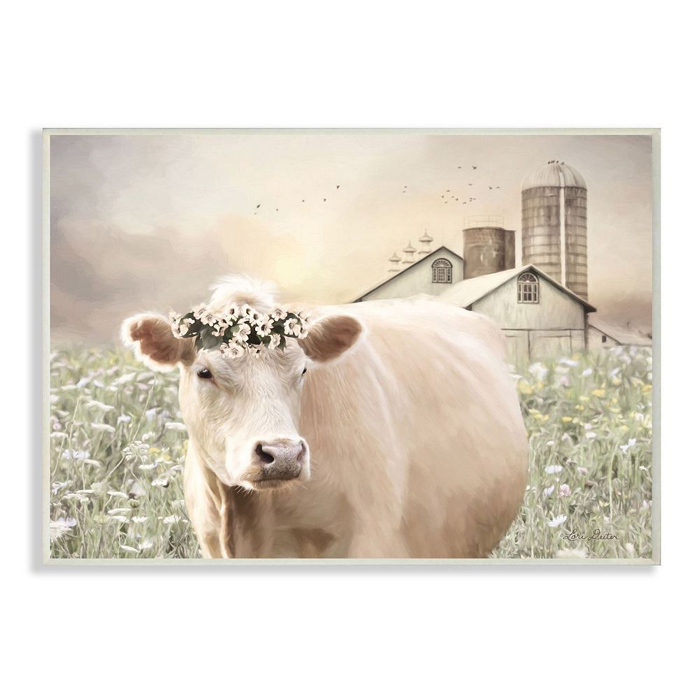 Stupell Home Decor Realistic Cow Crown Plaque Wall Art