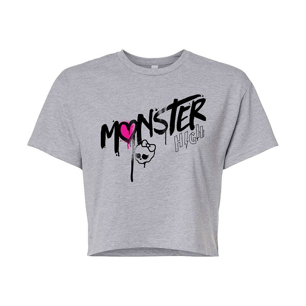 Juniors' Monster High Logo Cropped Graphic Tee