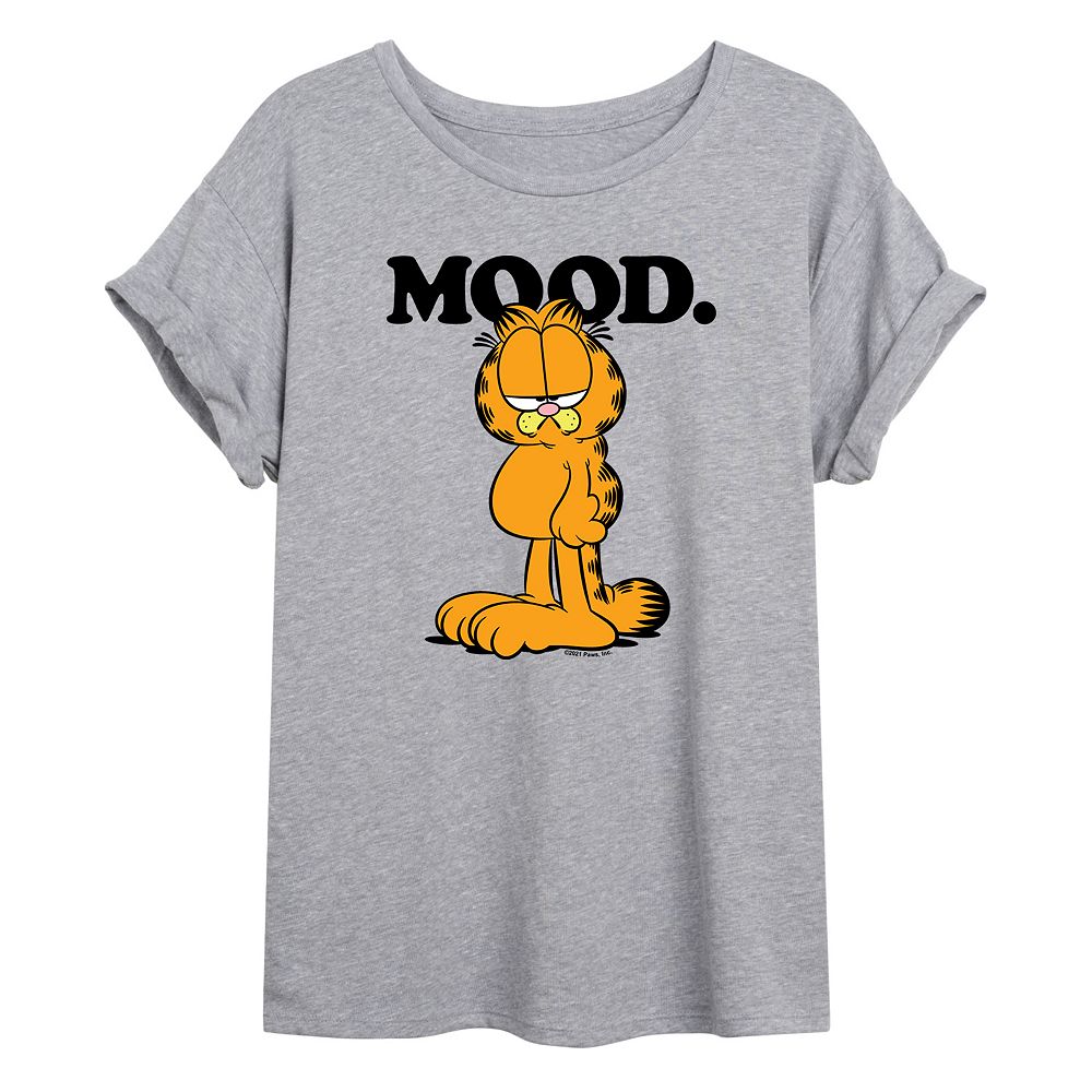 Juniors' Garfield "Mood" Oversized Graphic Tee