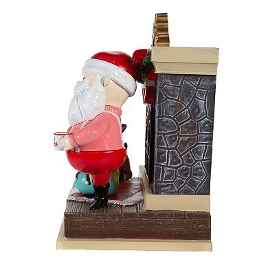 Rudolph & Santa Battery-Operated Fireplace Christmas Table Decor