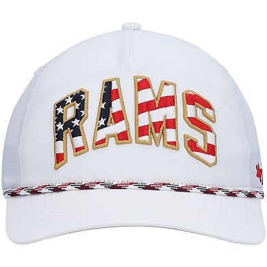 Men's '47 White Los Angeles Rams Hitch Stars and Stripes Trucker ...