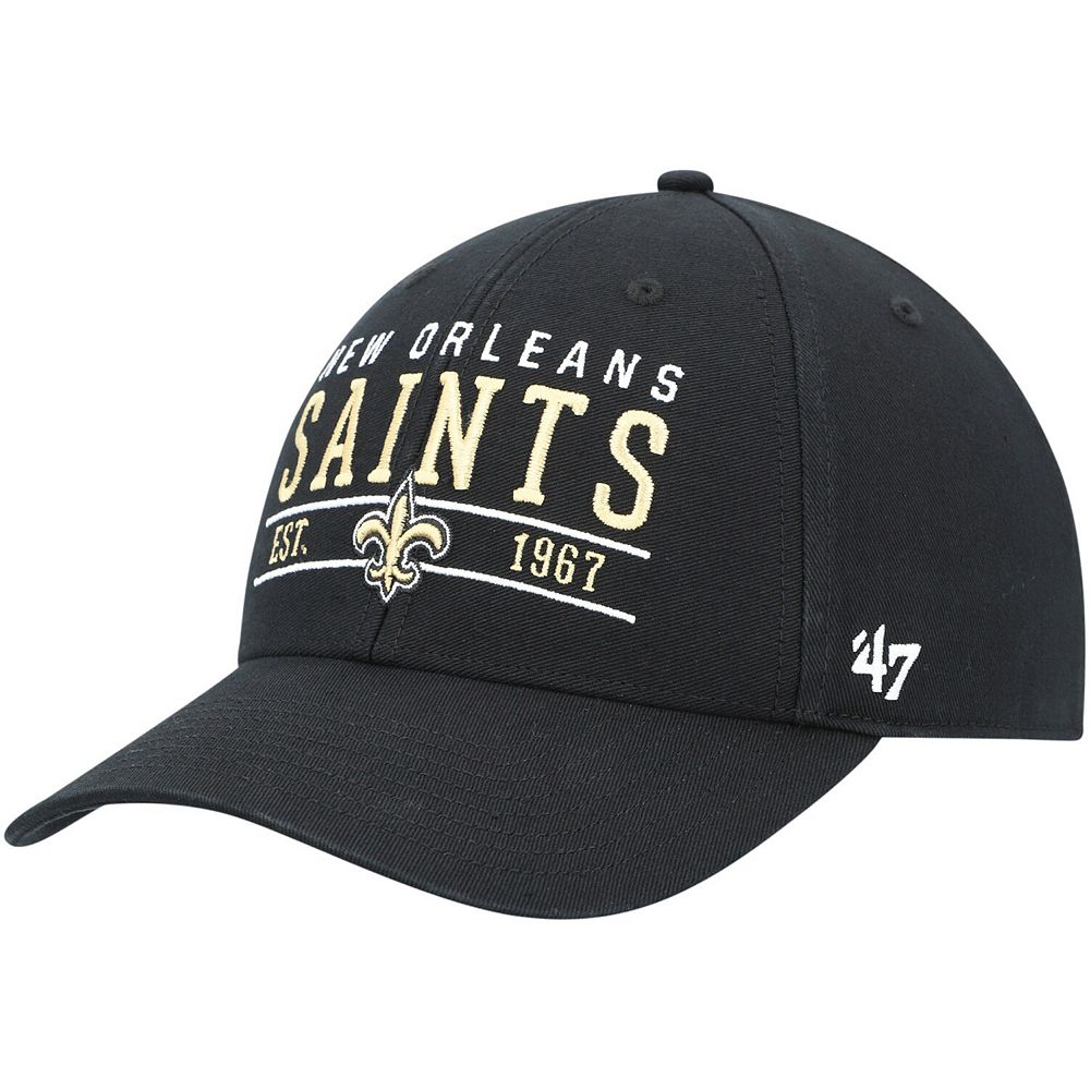 Men's '47 Black New Orleans Saints Centerline MVP Adjustable Hat