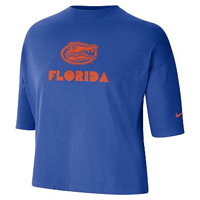 Women's Nike Royal Florida Gators Crop Performance T-Shirt