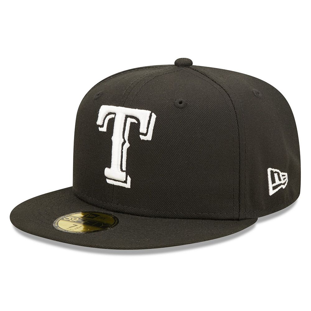 Men's New Era Black Texas Rangers Team Logo 59FIFTY Fitted Hat