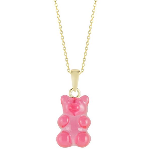 Sunkissed Sterling 14k Gold Over Silver Gummy Bear Necklace