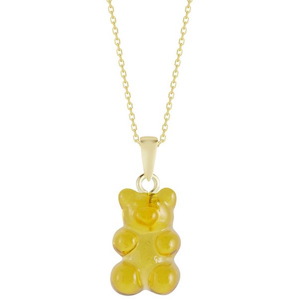 Sunkissed Sterling 14k Gold Over Silver Gummy Bear Necklace