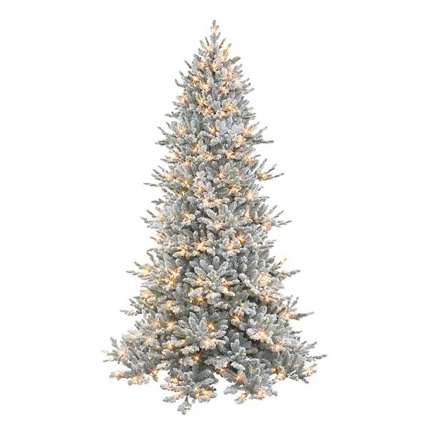 PULEO INTERNATIONAL 7.5-ft. Pre-Lit Flocked Royal Majestic Douglas Fir ...