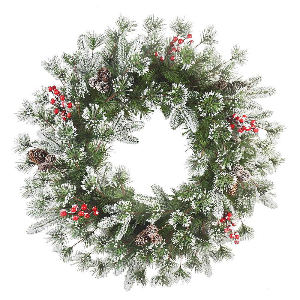 PULEO INTERNATIONAL Decorated Artificial Christmas Wreath