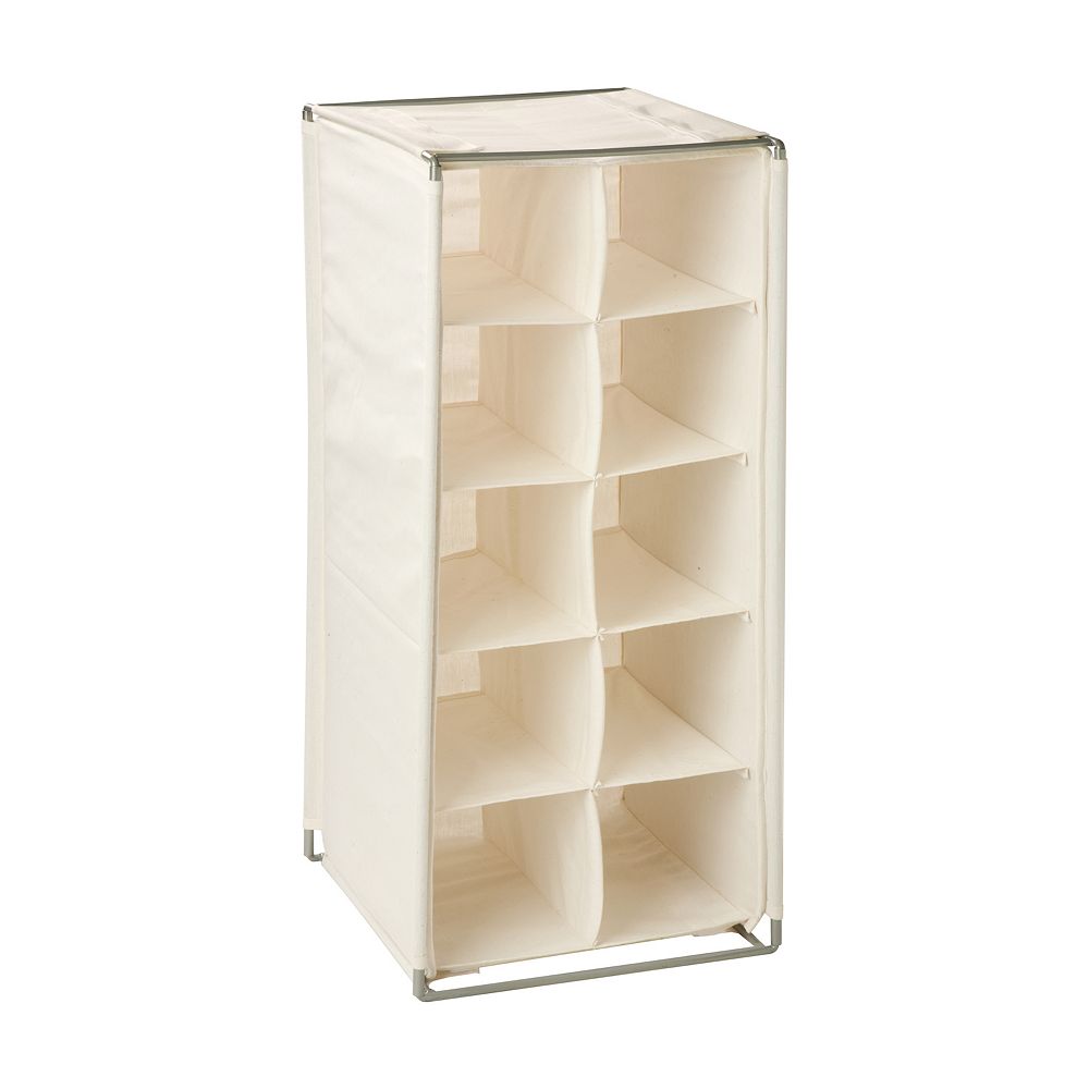 Honey-Can-Do 10-Pair Canvas Shoe Rack Cubby
