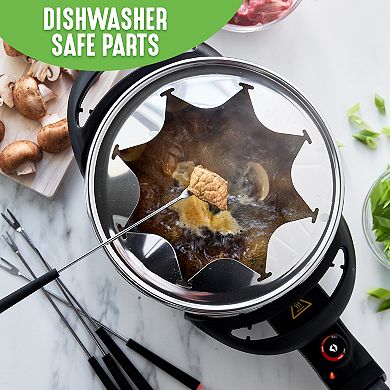 GreenLife 14-Cup PFAS-Free Ceramic Nonstick Electric Fondue Pot Set