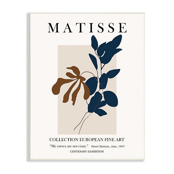Stupell Home Decor Botanicals Leaf Silhouettes Matisse Plaque Wall Art