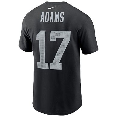 Men's Nike Davante Adams Black Las Vegas Raiders Player Name & Number T ...