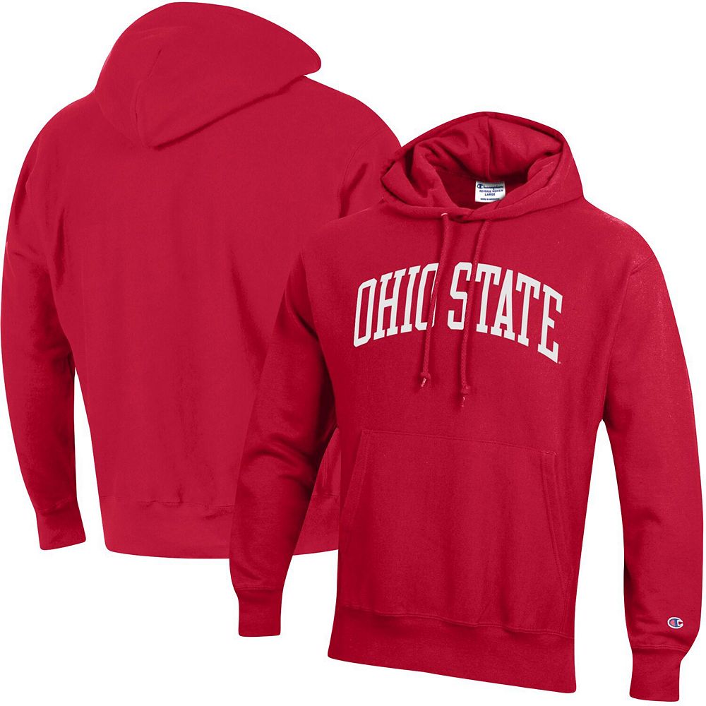 Men's Champion Scarlet Ohio State Buckeyes Big & Tall Reverse Weave Fleece Pullover Hoodie ...