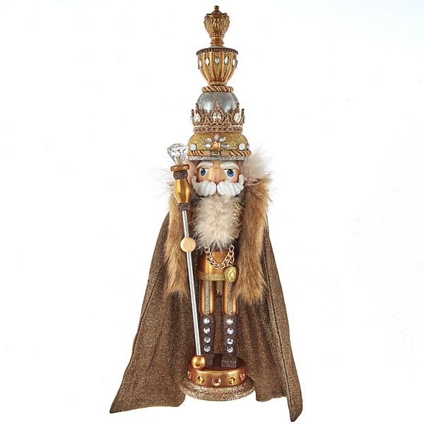 Kurt Adler Hollywood Gold & Fuzzy Cape King Nutcracker Christmas Floor ...