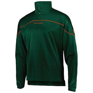 Men's adidas Green Miami Hurricanes Knit Quarter-Snap Jacket