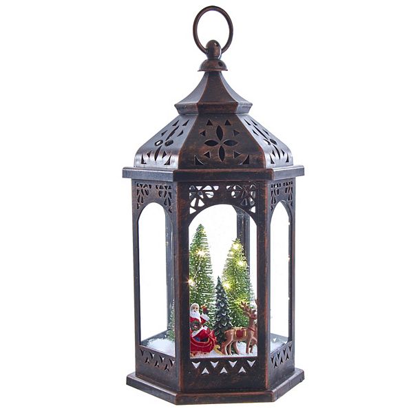 Light-Up Santa Lantern Christmas Table Decor
