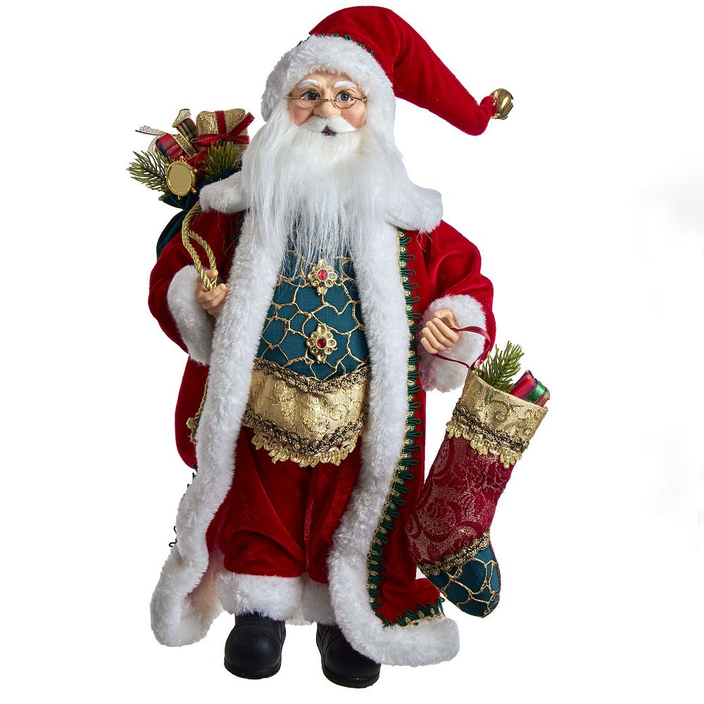 Kringle Klaus Fancy Santa & Stocking Christmas Floor Decor