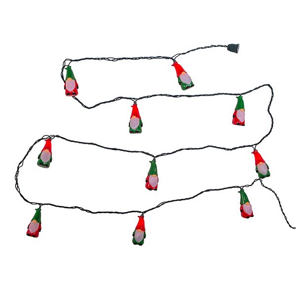 UL 10-Light Red & Green Gnome String Light Set