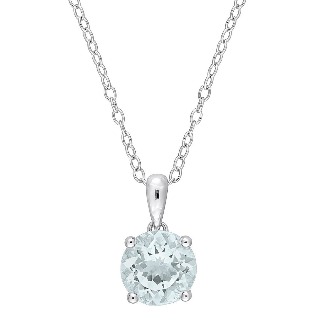 Stella Grace Sterling Silver & Gemstone Round Stud Pendant Necklace