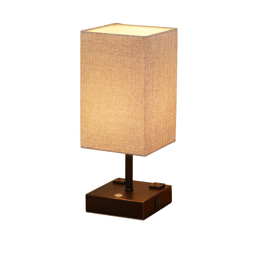 Defong 15-Inch Dimmable Touch Table Lamp with USB ports and AC Outlets