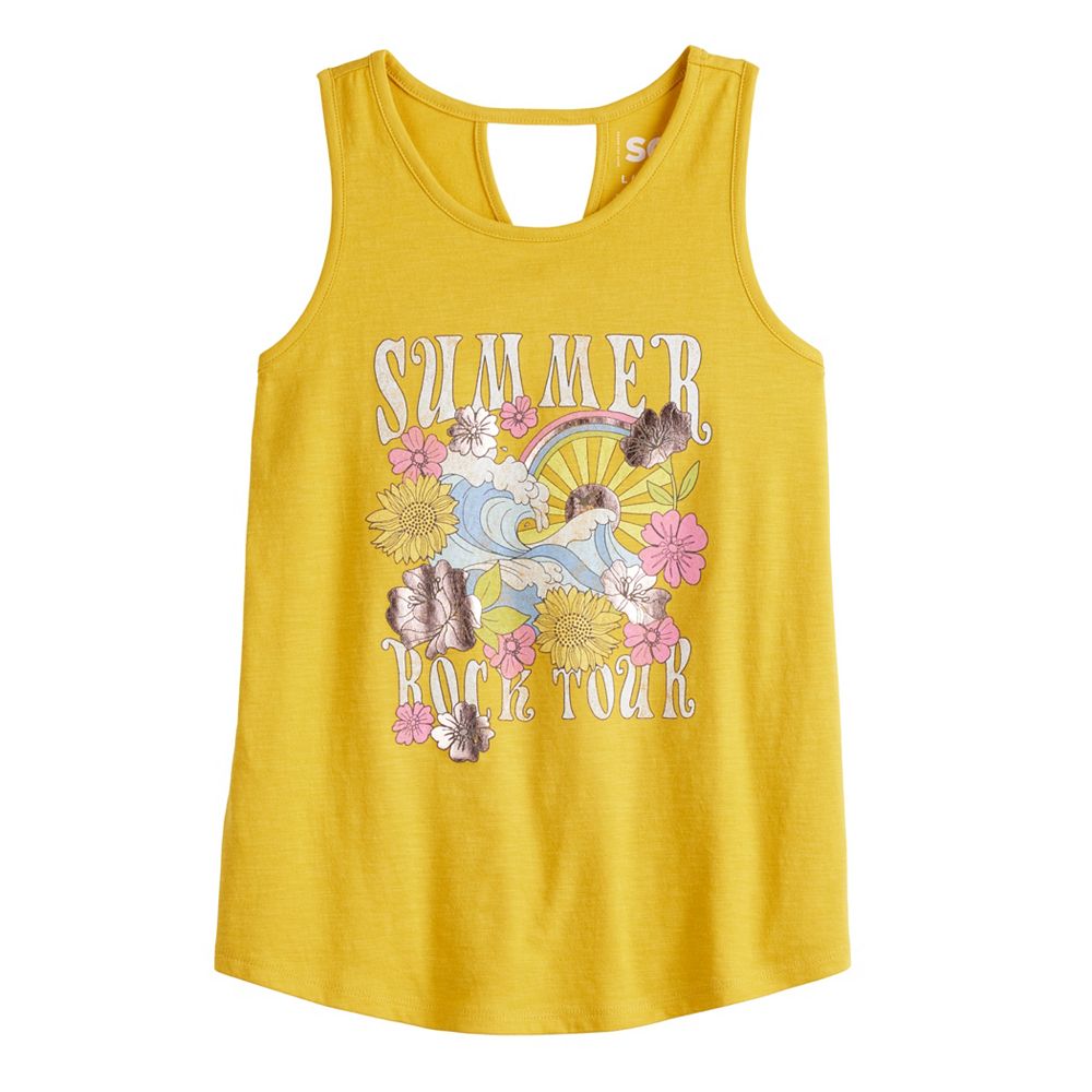 Girls 6-20 SO® Keyhole Swing Graphic Tank Top in Regular & Plus Size