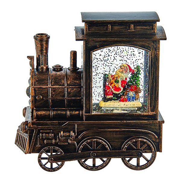 Santa Train Musical Snow Globe & Projector Table Decor
