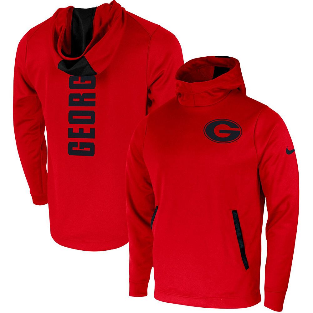 Men's Nike Red Georgia Bulldogs 2-Hit Performance Pullover Hoodie
