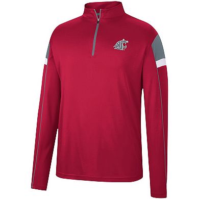 Men's Colosseum Crimson Washington State Cougars Golf Match Quarter-Zip Windshirt