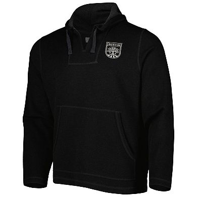 Men's Black Austin FC Baja Fleece V-Neck Pullover Hoodie