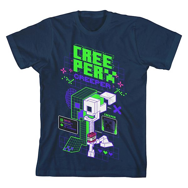 Boys 8-20 Minecraft Creeper Distortion Graphic Tee