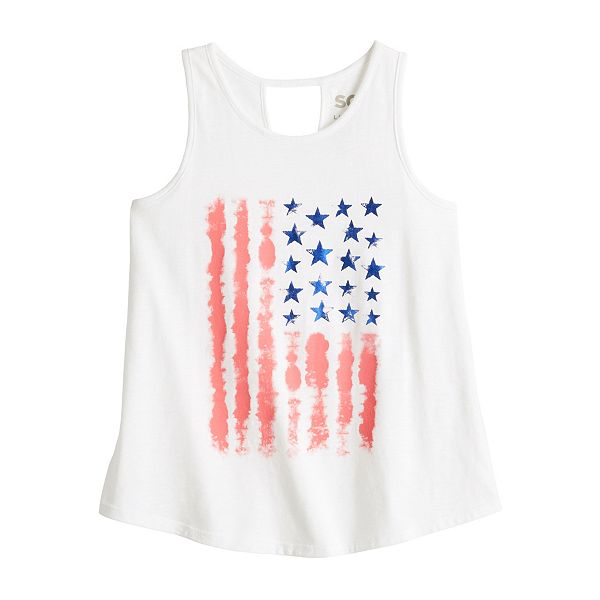 Girls 6-18 SO® Adaptive Keyhole Graphic Swing Tank Top in Regular ...